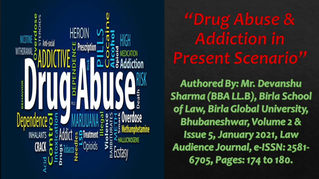 » Volume 2 & Issue 5 » Drug Abuse & Addiction in Present Scenario