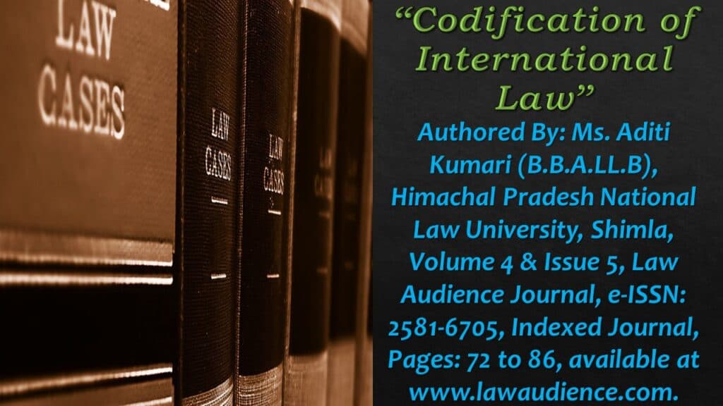 Codification Of International Law