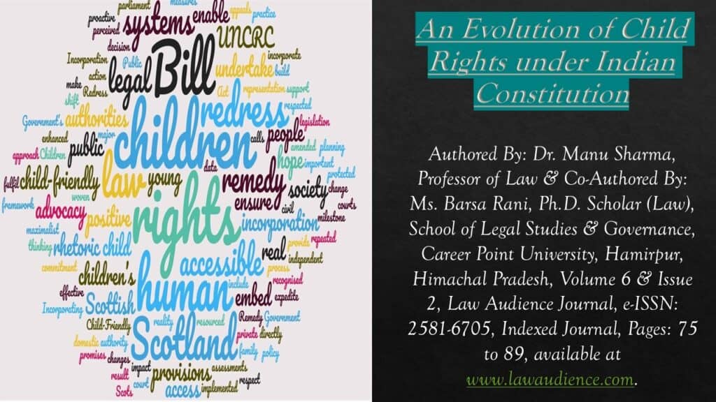 An Evolution of Child Rights under Indian Constitution